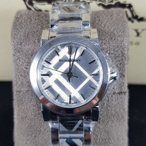 Burberry Accessories | Check Stamped Classic Round Dial Watch | Poshmark